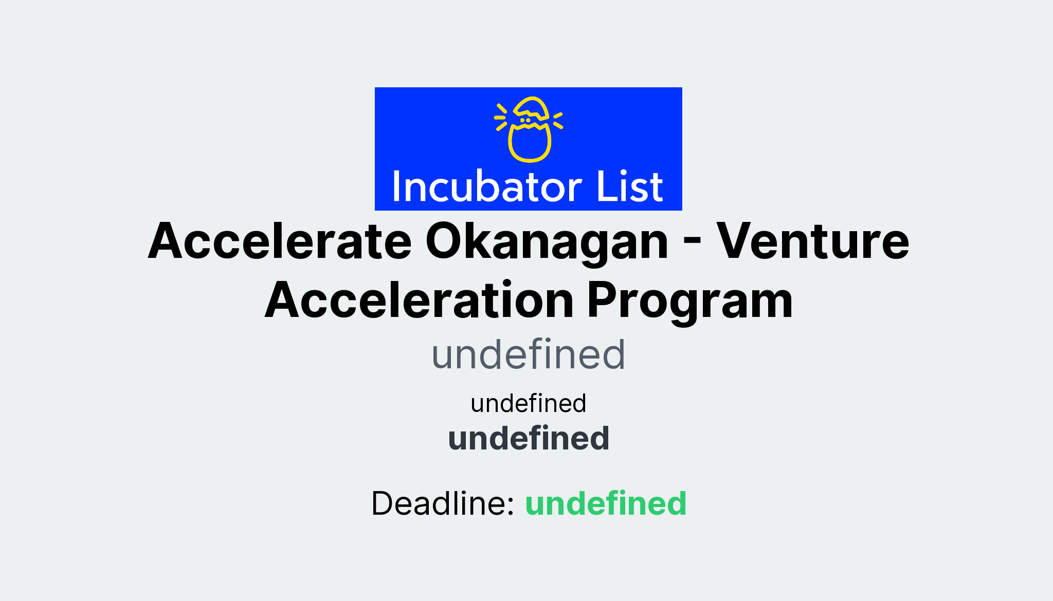 Accelerate Okanagan - Venture Acceleration Program - Key Information